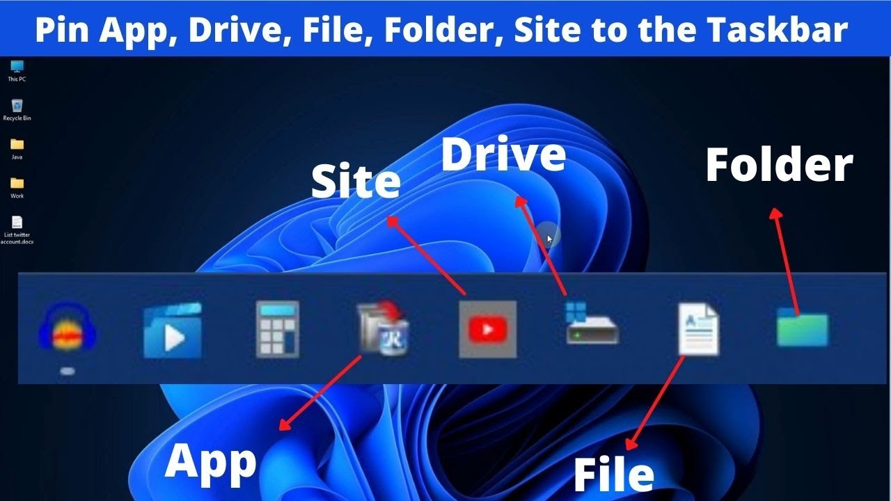 How To Pin An App Drive File Folder Site To The Taskbar In Windows How To Pin An App Drive File Folder Site To The Taskbar In Windows