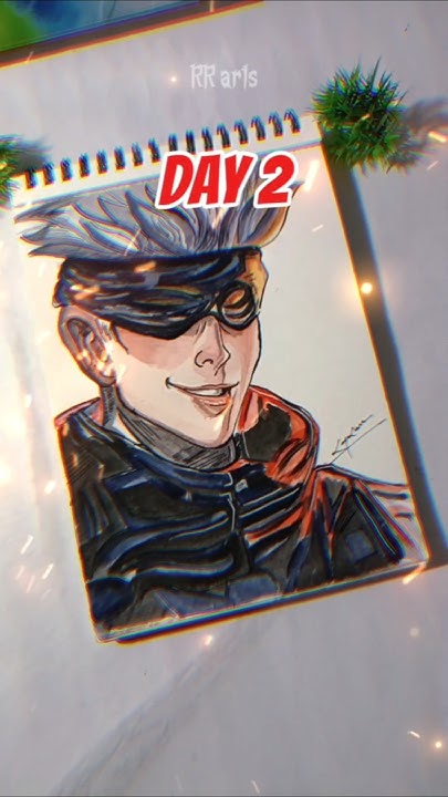 Day-2 ! drawing gojo satoru ️#shorts #gojo #challenge #anime - YouTube