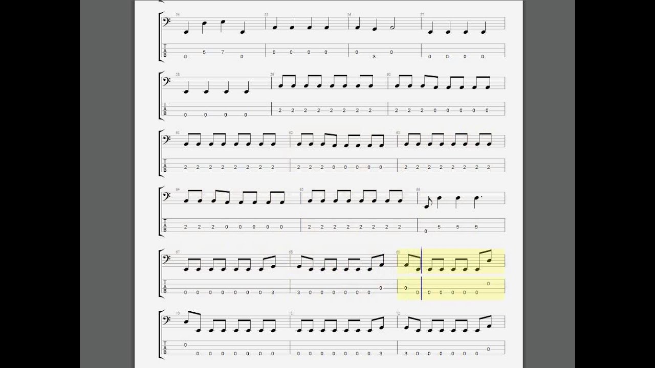 ACDC Dirty Deeds Done Dirt Cheap bass guitar tab - YouTube