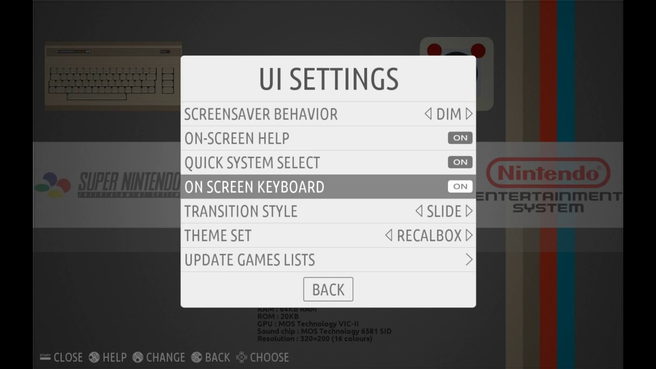 Recalbox 4.1 - ES On Screen Keyboard - YouTube