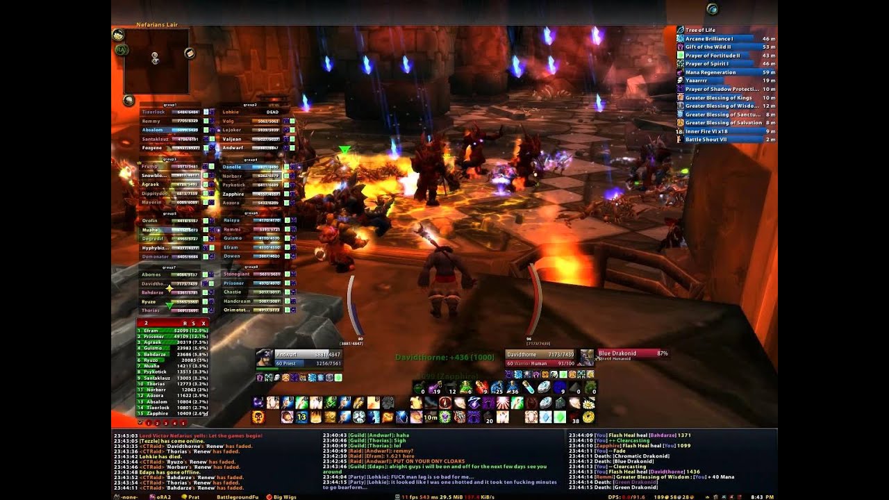 WOW Classic BWL | Andwarf vs Nefarian (2 Paladins tanking the all adds ...
