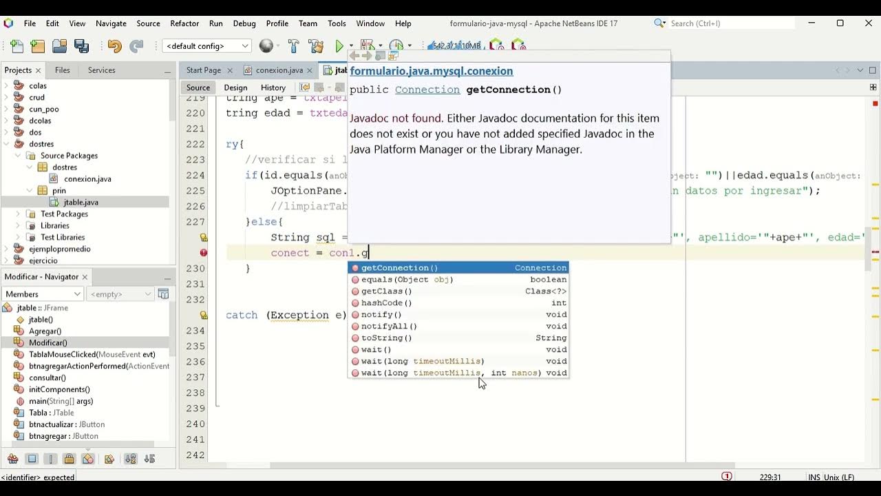 Como crear una conexión entre java y mysql parte 9 - YouTube
