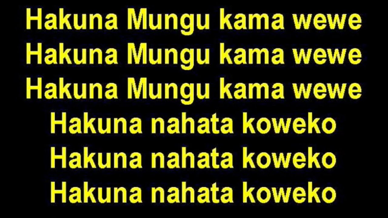 Hakuna Mungu Kama Wewe - Lyric Video - YouTube