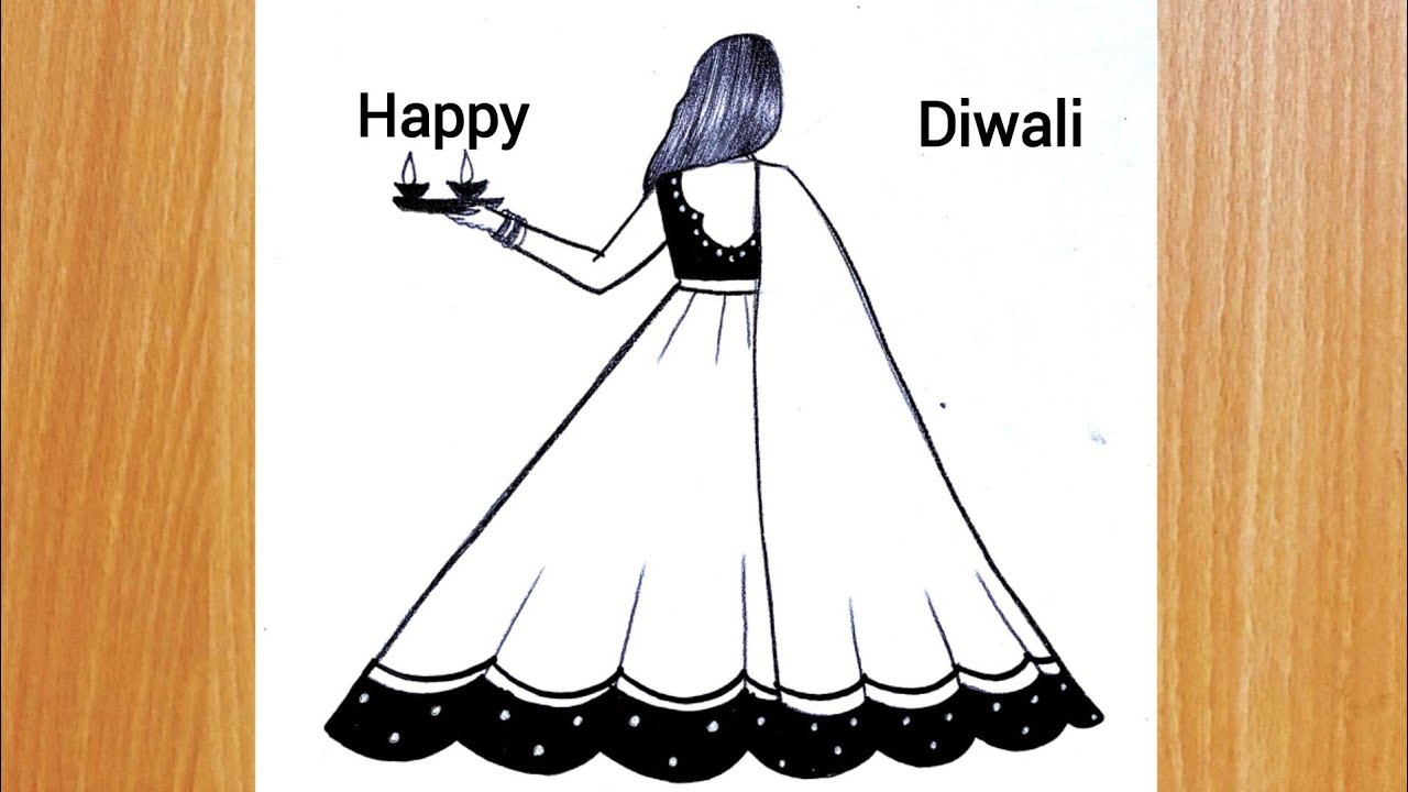Beautiful Diwali Drawing Easy/Diwali Festival Scenery Drawing For ...