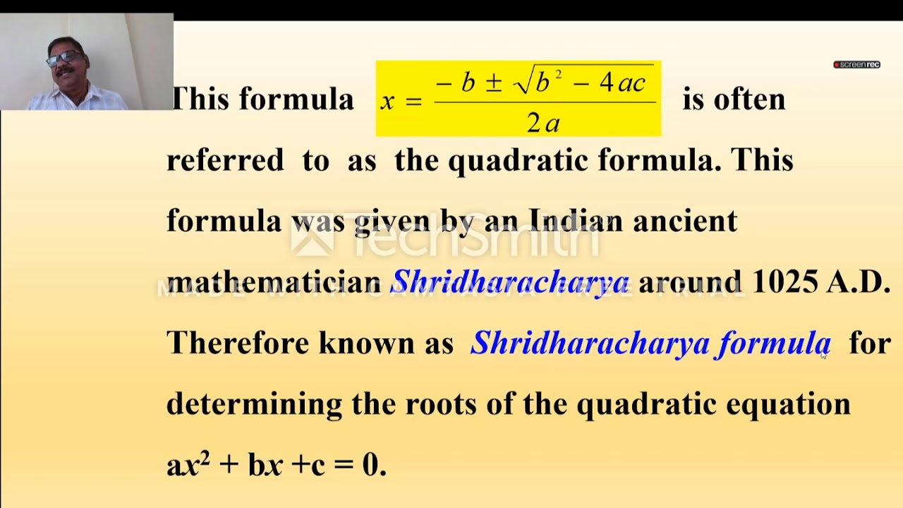 10th class maths part 1 chapter no2 Quadratic Equation Formula Method ...