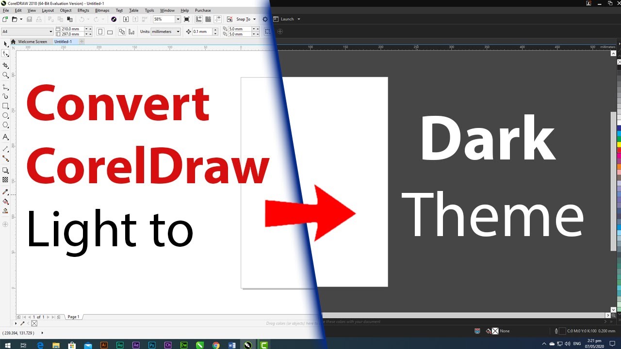 Convert your Corel Draw light to Dark Theme - - YouTube