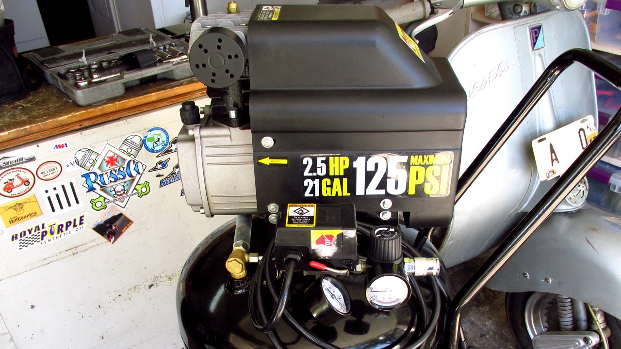 Harbor Freight Tools, air compressor shot flames. - YouTube