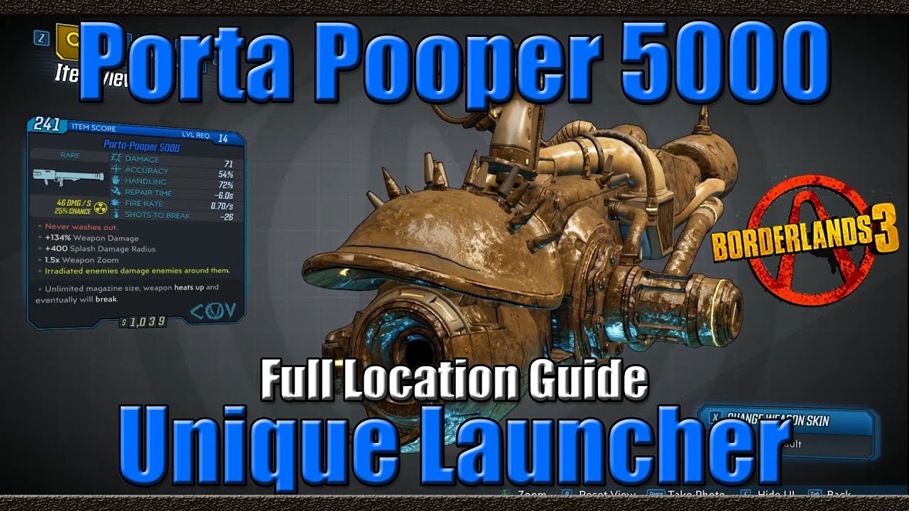 Borderlands 3 | Porta Pooper 5000 | Unique Launcher | Full Location ...