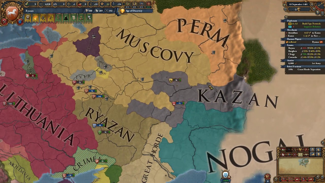 EU4 Third Rome Achievements: Breaking the Yoke (as Ryazan) 5 - YouTube