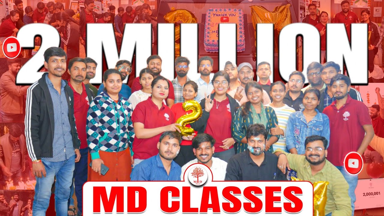 MD CLASSES 2 MILLION CELEBRATION 🎉 THANKS FOR 20 LAKHS FAMILY MEMBER | SATYAM SIR MD CLASSES ...