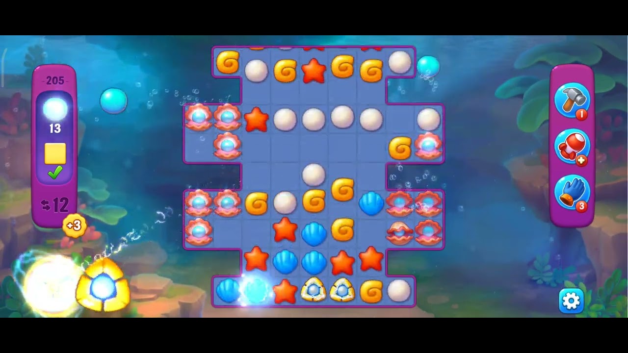 How to Match 3 Game Fishdom Levels - One by One 205 - YouTube