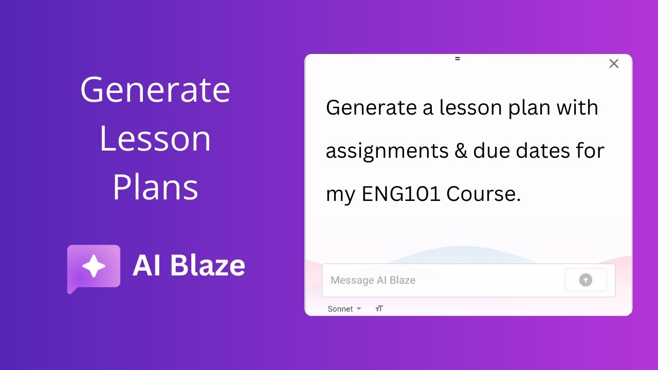 How to generate lesson plans for any class with AI Blaze - YouTube