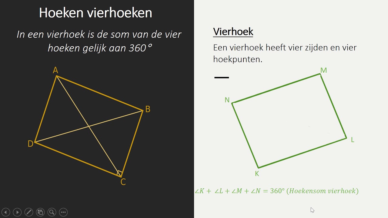 3.4 de som van de hoeken van een vierhoek - YouTube