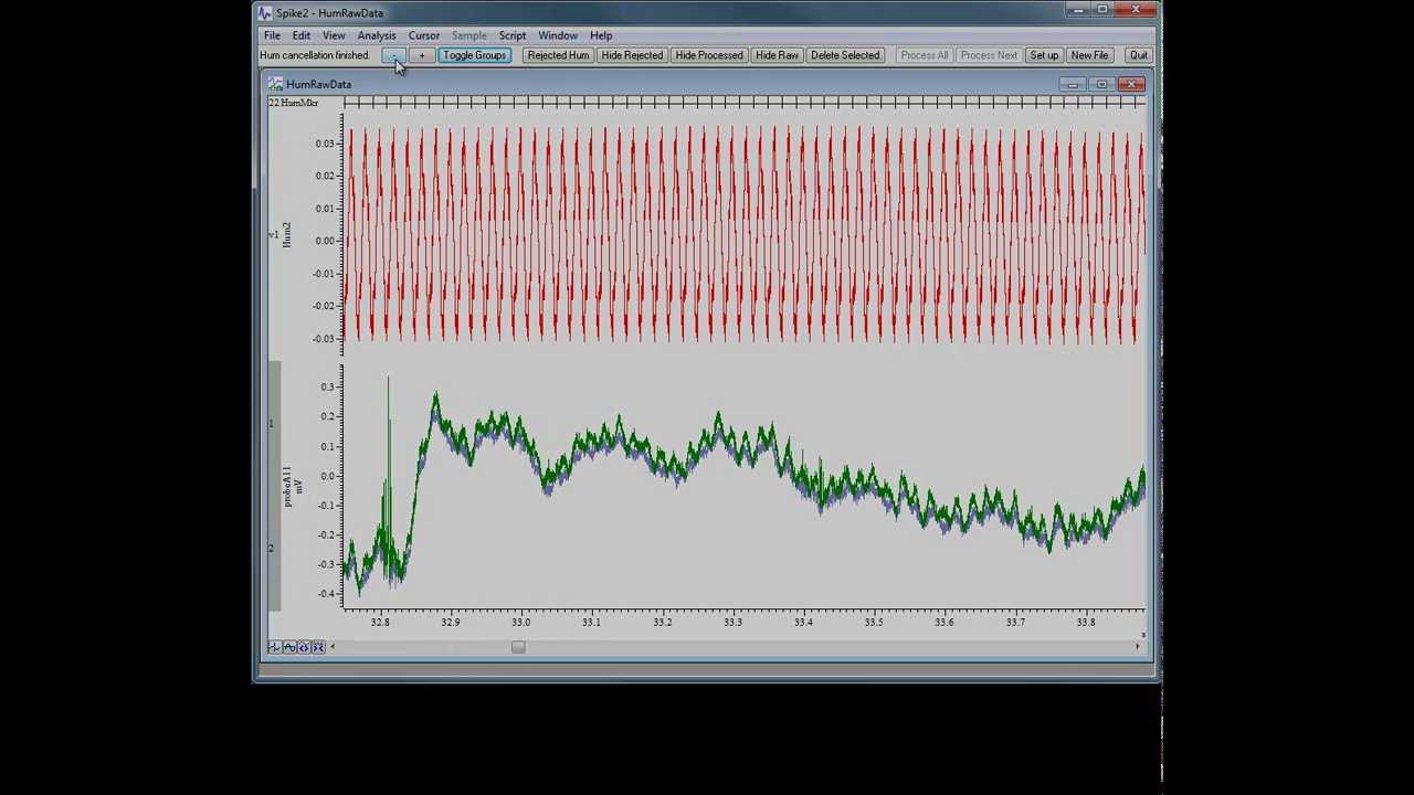 Spike2 ビデオ・チュートリアル: データから主電源のハム音を除去 (HumRemoveJ) - YouTube