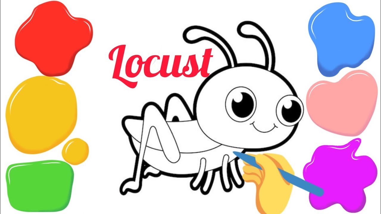 How to Paint a Locust🦗 Step by Step for Kids| Painting | Drawing ...