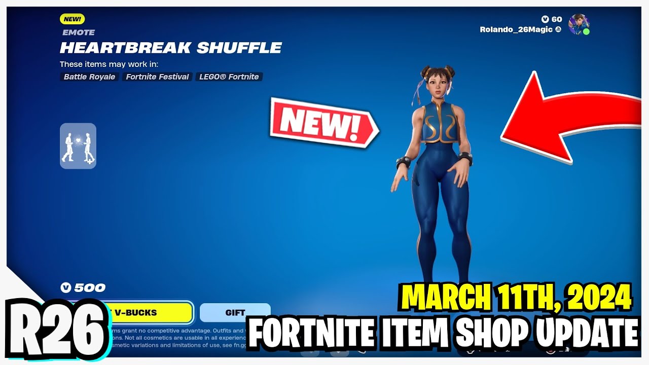 Fortnite Item Shop *NEW* HEARTBREAK SHUFFLE EMOTE! [March 11th, 2024 ...