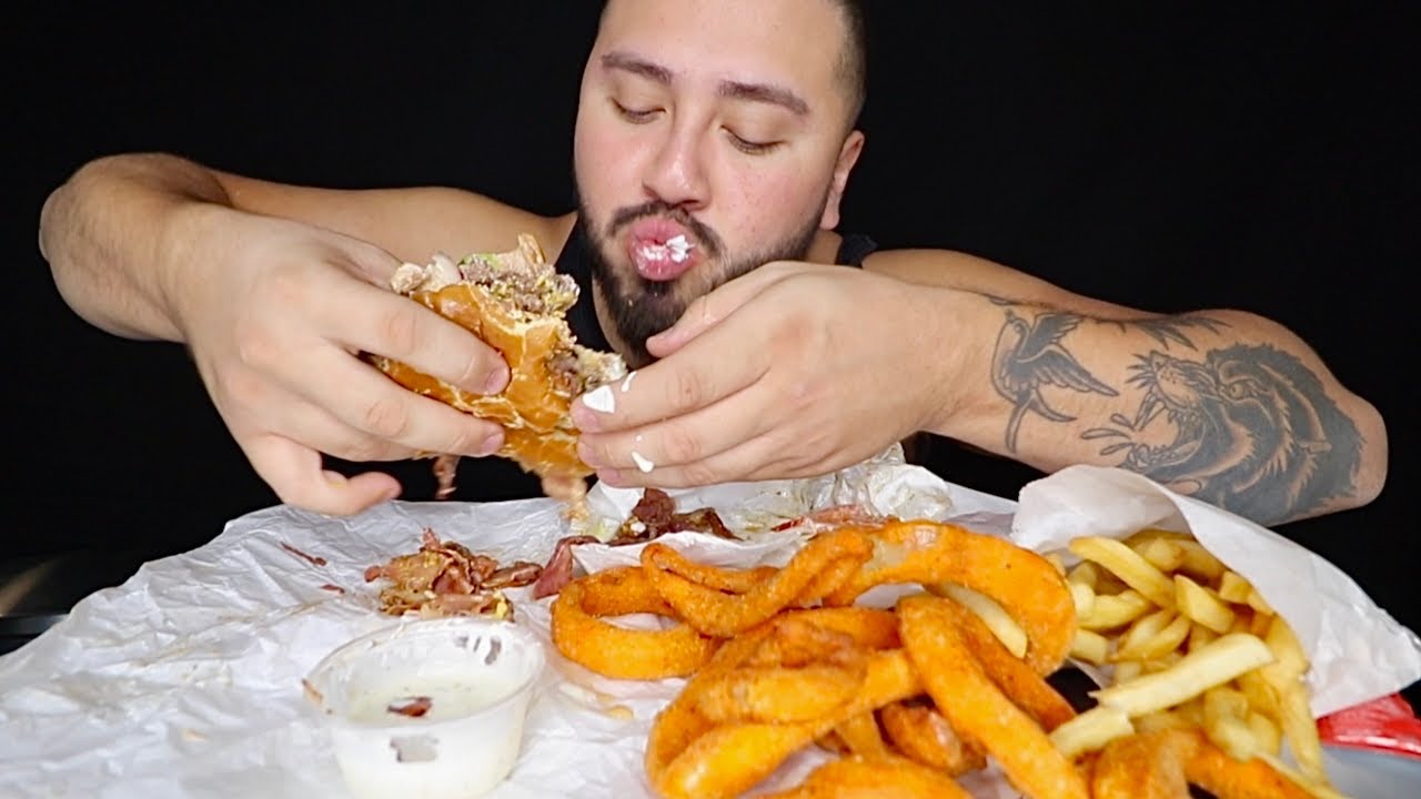 Colossal Burger & Onion Rings • Giveaway Winner! - YouTube