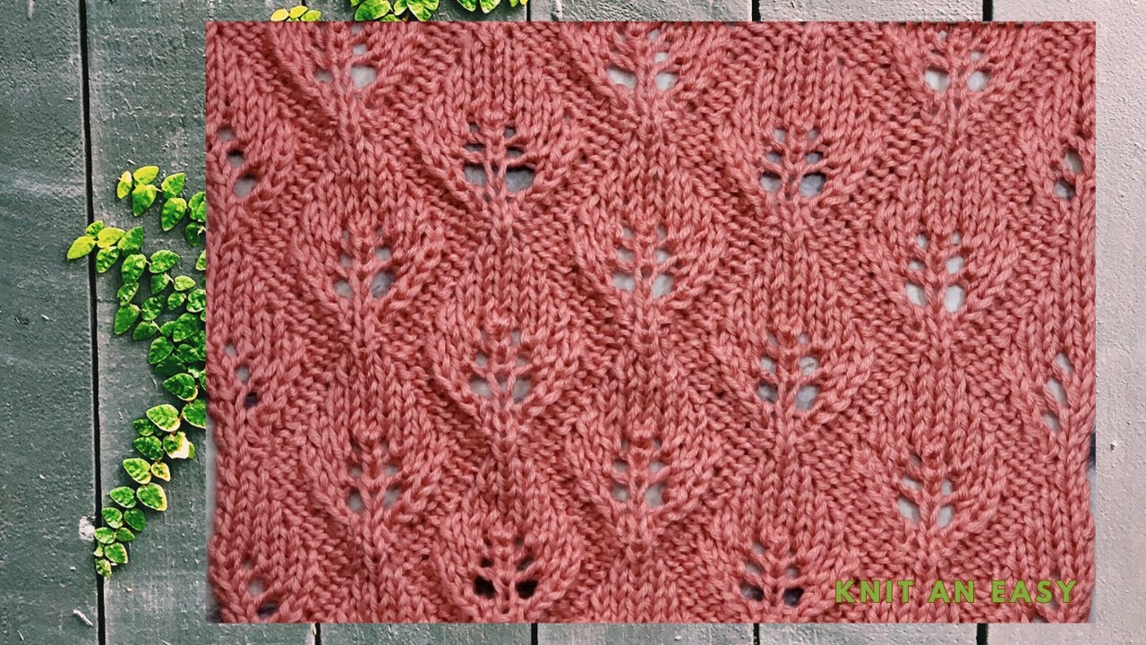 How to Knit Lace Leaves | Knitting Stitch Patterns - YouTube