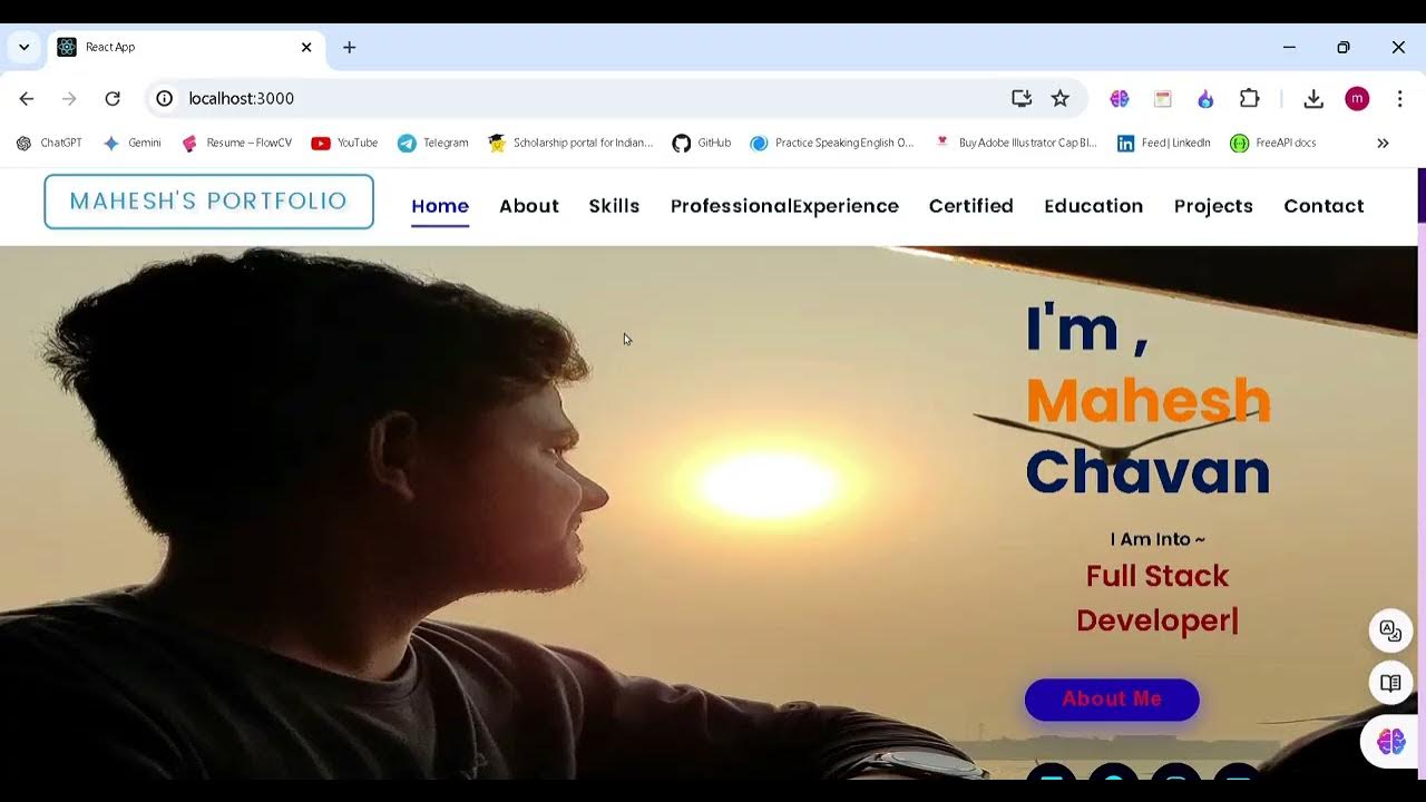Building a Personal Portfolio Website from Scratch | HTML, CSS, JavaScript, React.js, Bootstrap ...