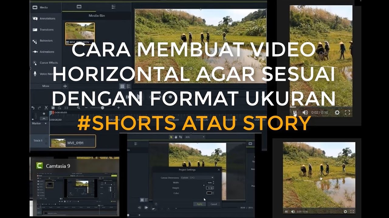 CARA MEMBUAT VIDEO HORIZONTAL MENJADI VERTIKAL MENGGUNAKAN CAMTASIA 9 ...