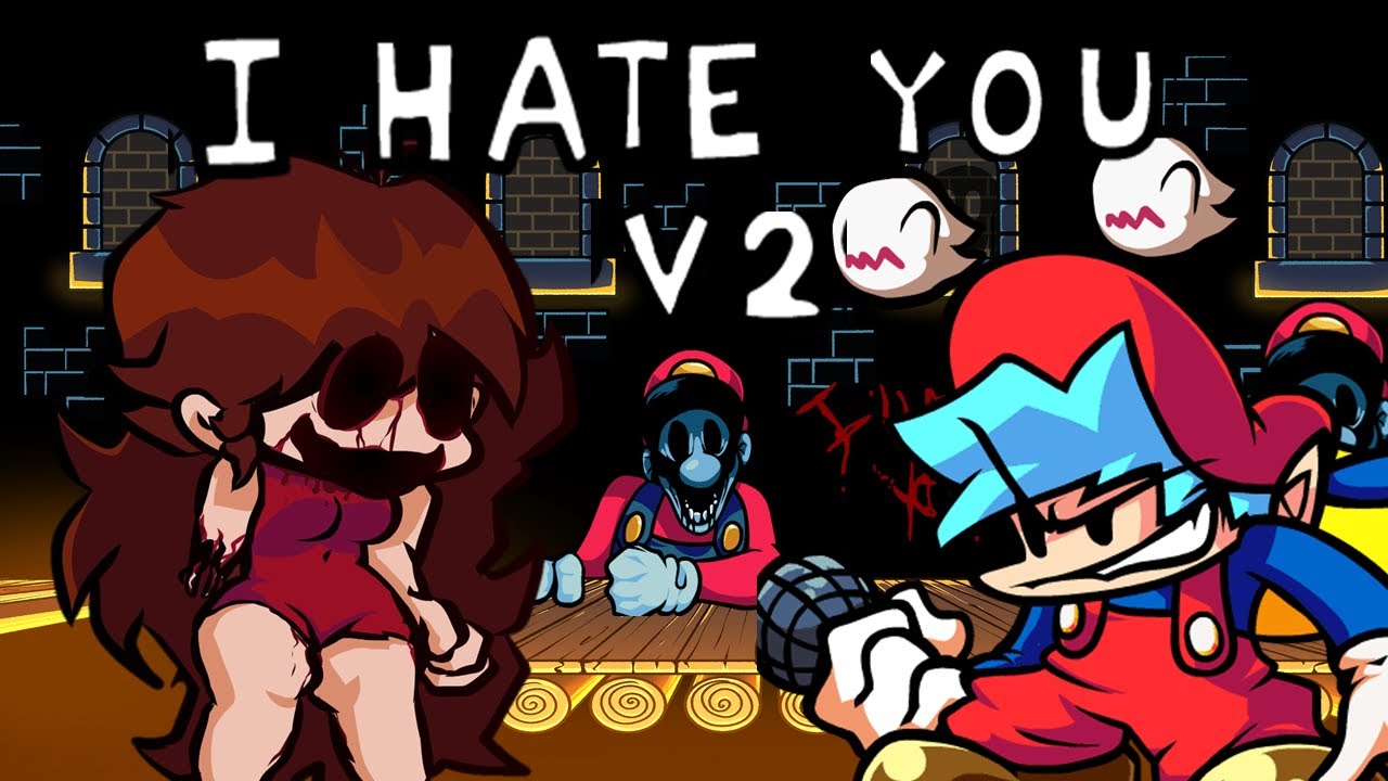 FNF I Hate You V2 but Girlfriend and Boyfriend sings it (Cover) [Mario ...