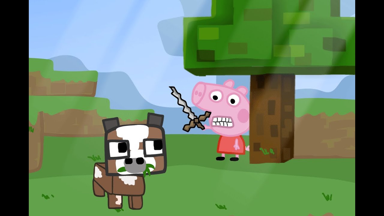 COW - Survival 1 - Peppa vs. Minecraft Animation - YouTube