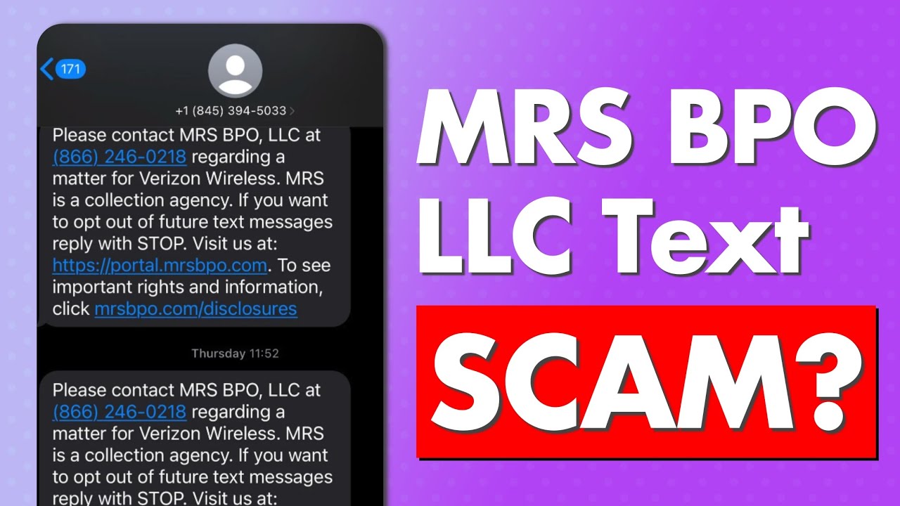 MRS BPO, LLC Text Message Scam Alert! - YouTube