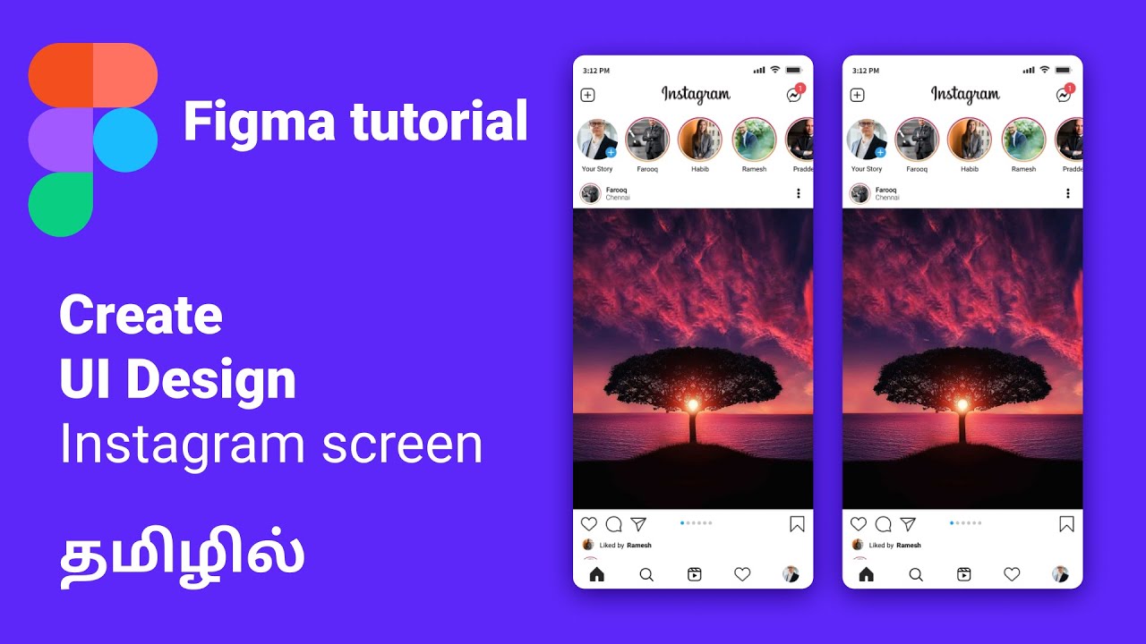 Instagram UI design in figma - YouTube