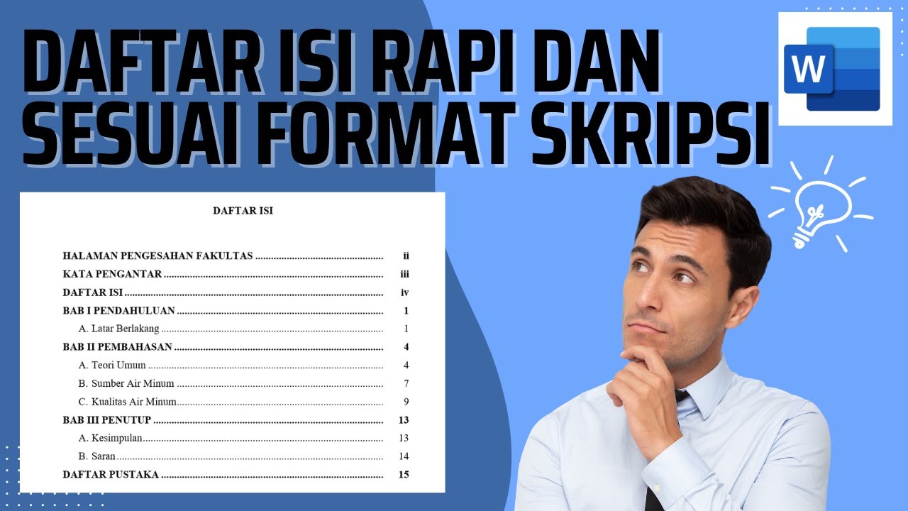 Cara Membuat Daftar Isi Rapi Sesuai Format Skripsi di Word - YouTube