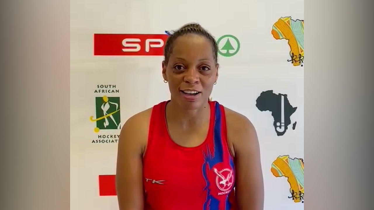 Namibia's Indoor Hockey Captain Magreth Mengo reacts on her team's ...