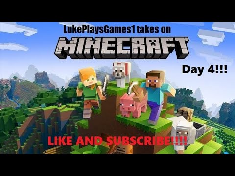 Minecraft Survival Day 4!! I ALMOST GOT BLOWN UP BY A CREEPER ...