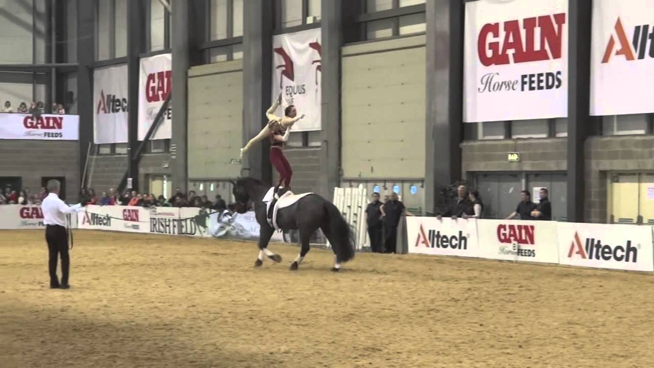 Tandem freestyle horse vaulting - Us and Them - YouTube