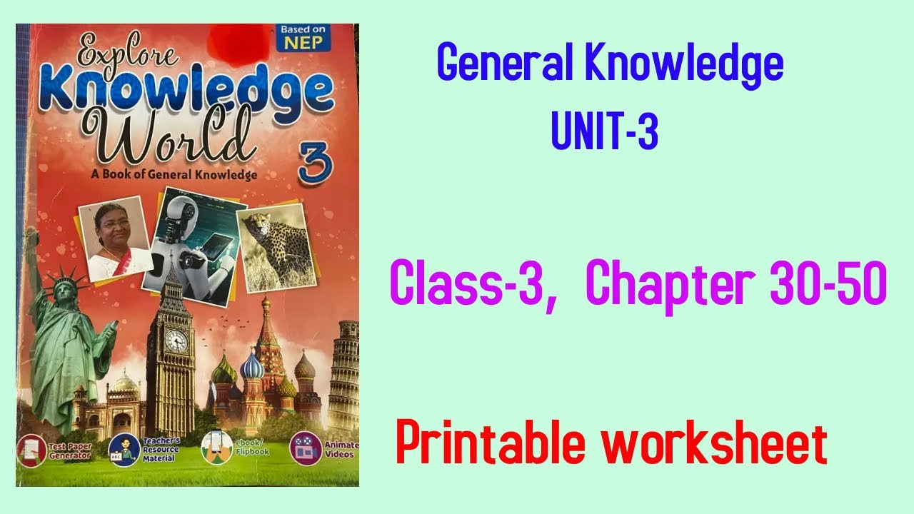 General Knowledge - Class-3 Chapter 30-50 , UNIT 3 , ICSE Board ...