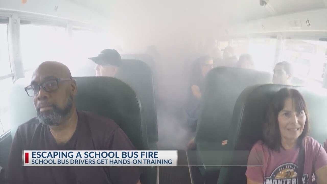 Escaping a school bus fire - YouTube