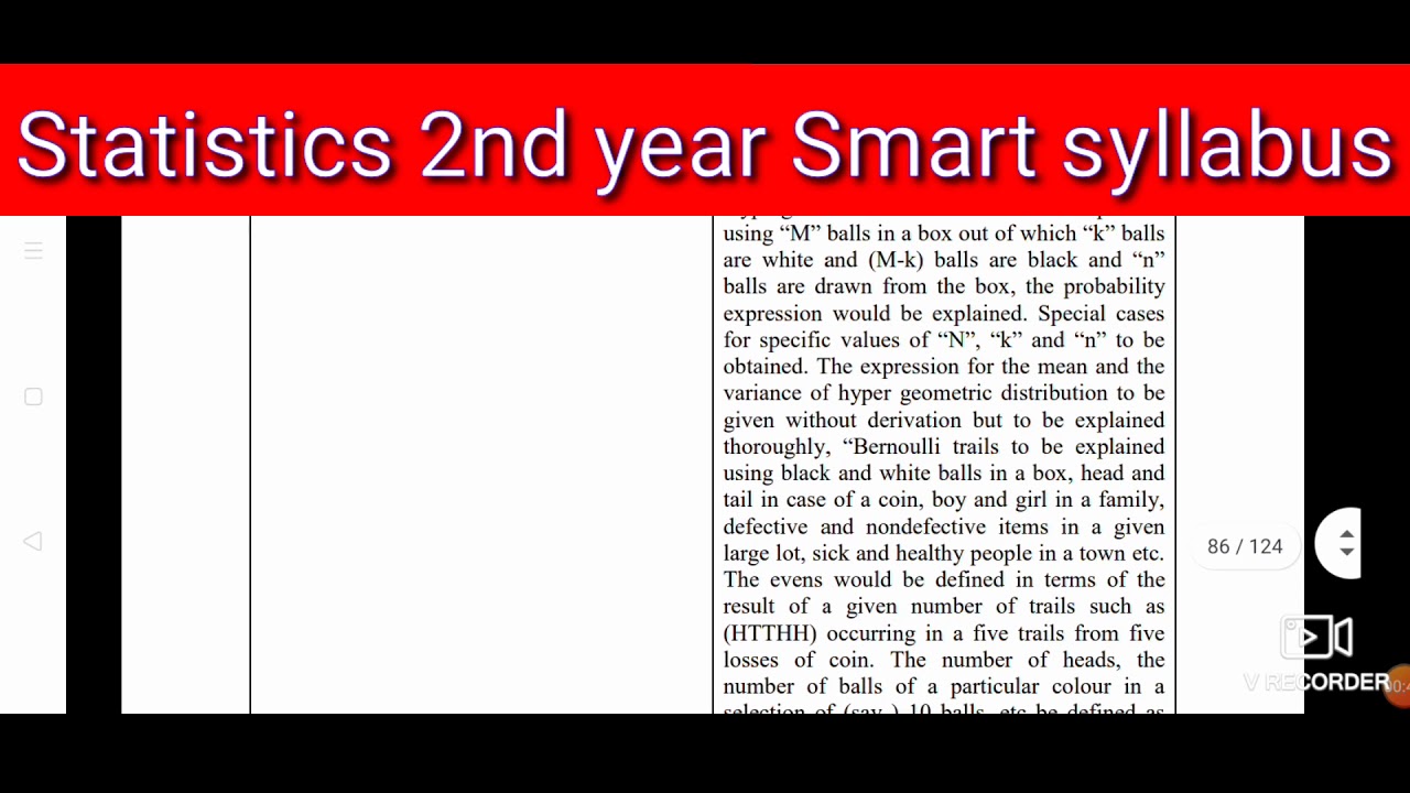 Statistics 2nd year smart syllabus - YouTube