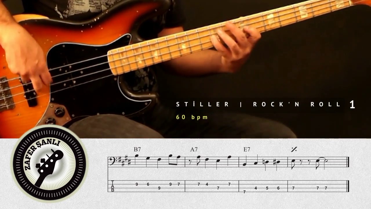 Rock And Roll Bass Lines Bass Riff 1 | 60 Bpm - YouTube