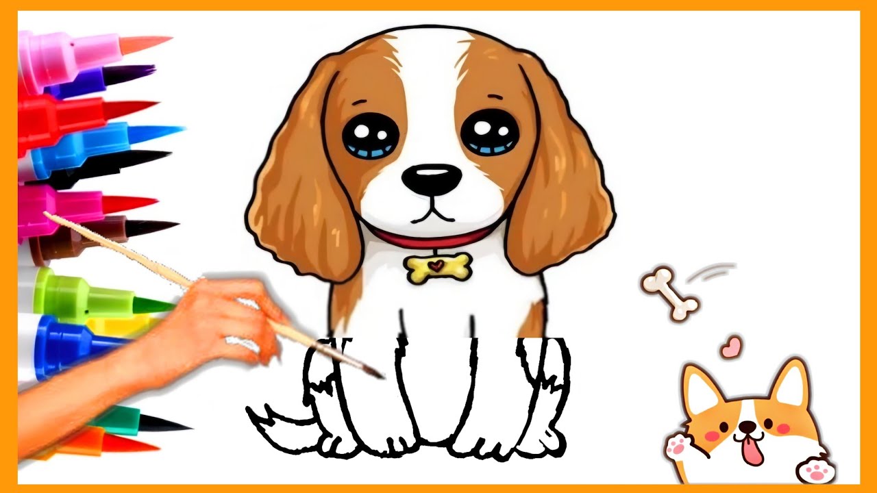 how to draw a dog / easily / Jack Russell Terrier Puppy / easy fun ...