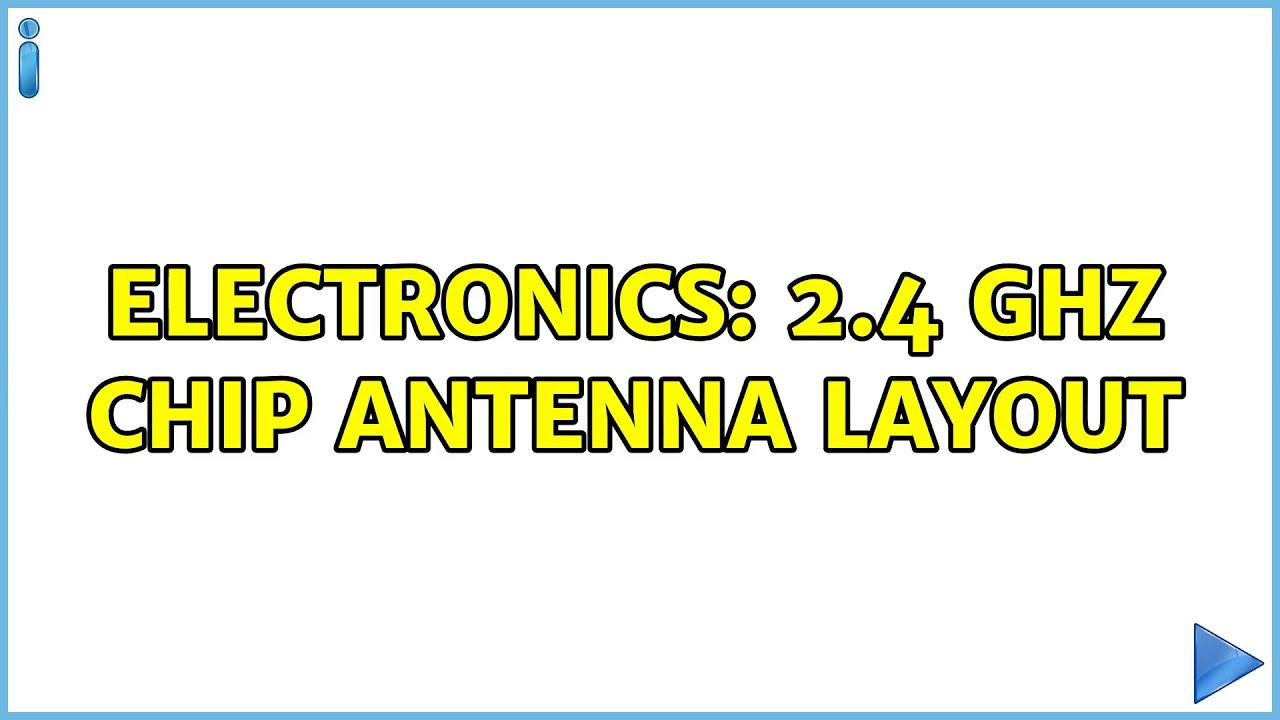 Electronics: 2.4 GHz Chip antenna layout - YouTube