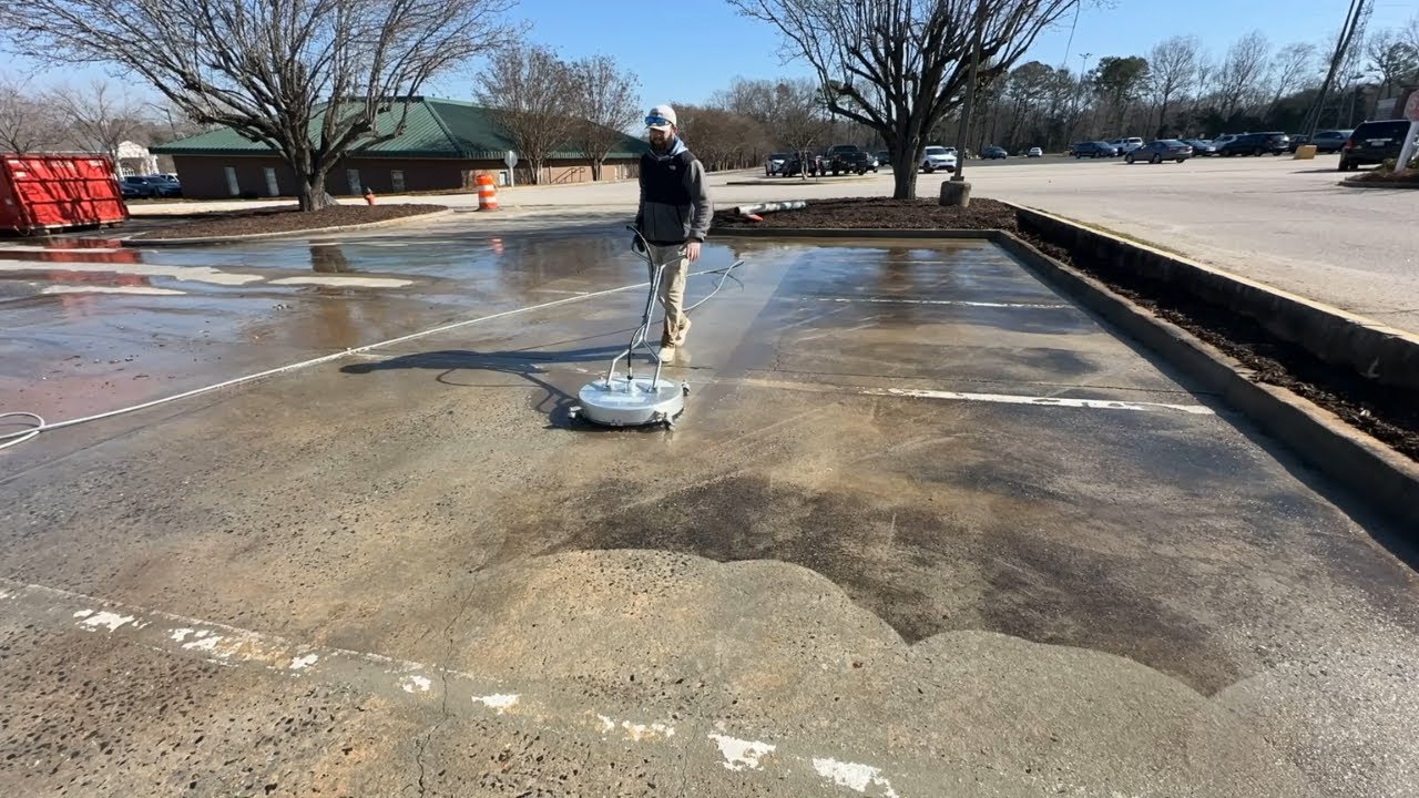 Watch Me Clean! Massive 30,000 Sq. Ft. Parking Lot Pressure Washing ...