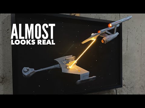 Starship Diorama With Realistic Phaser Effect
