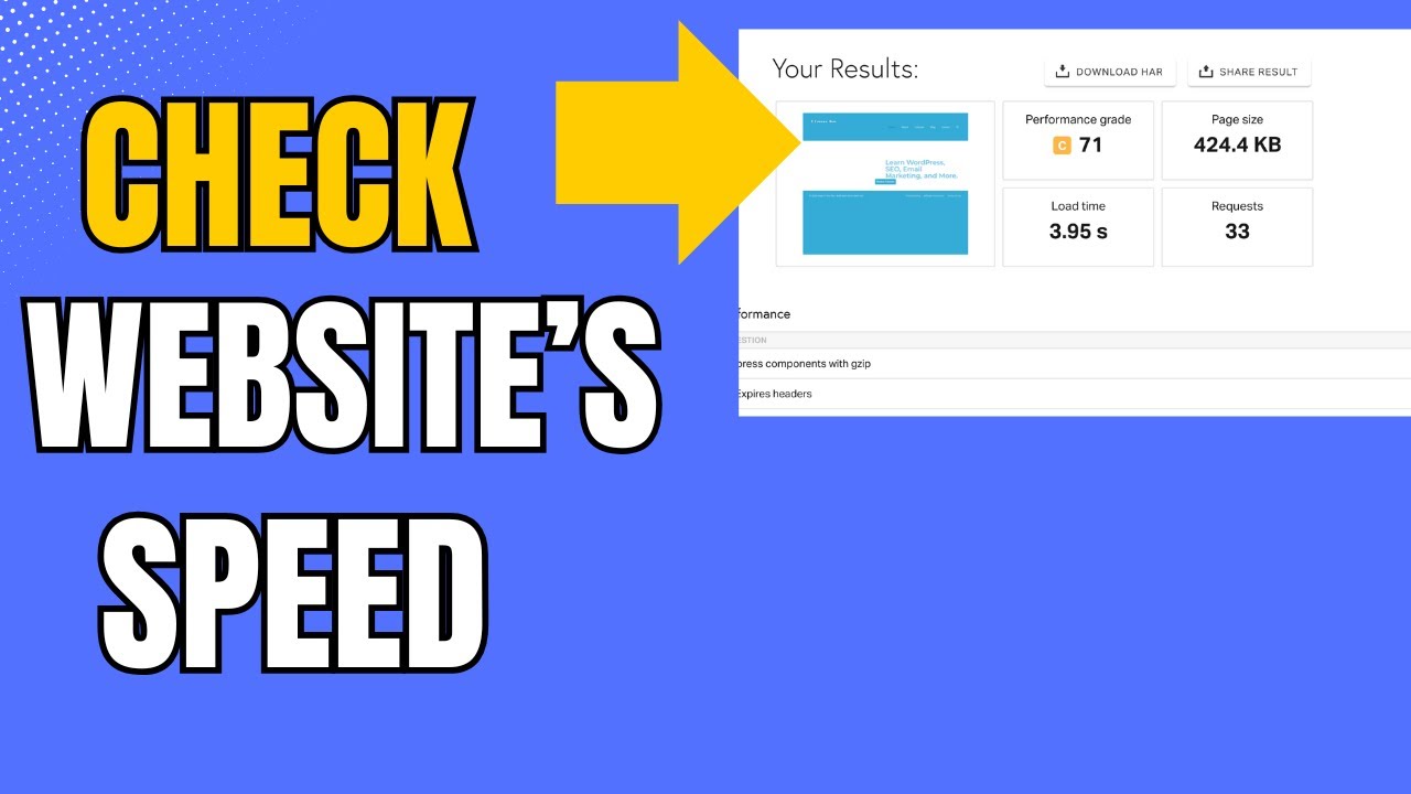 How To Check The Speed Of Your Website Online - YouTube