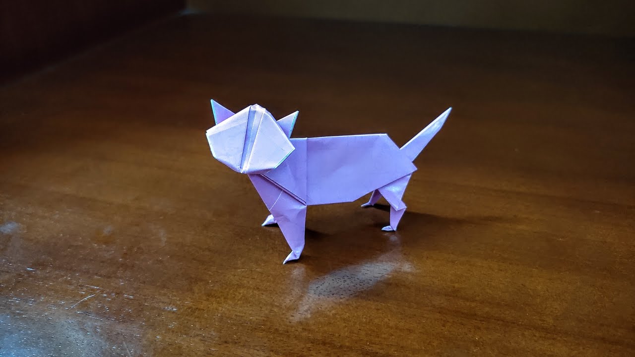 How To Make A Paper Cat Easy - Origami Cat Easy - YouTube