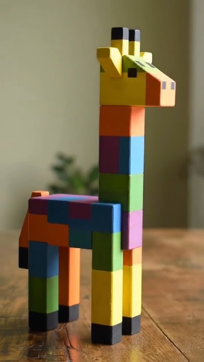 Cute Giraffe Block Art - YouTube