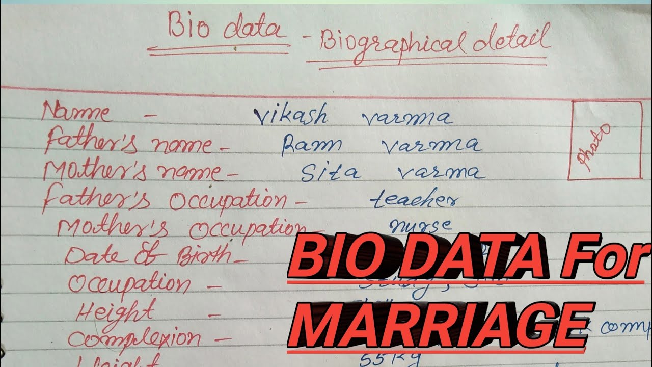 bio data English me kaise likha jata hai , how to write bio data in ...