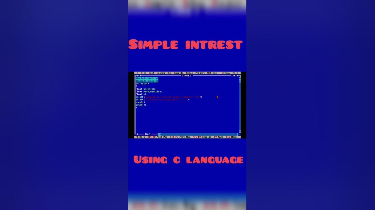 Simple Intrest Code Shorts Clanguage Programming Youtube