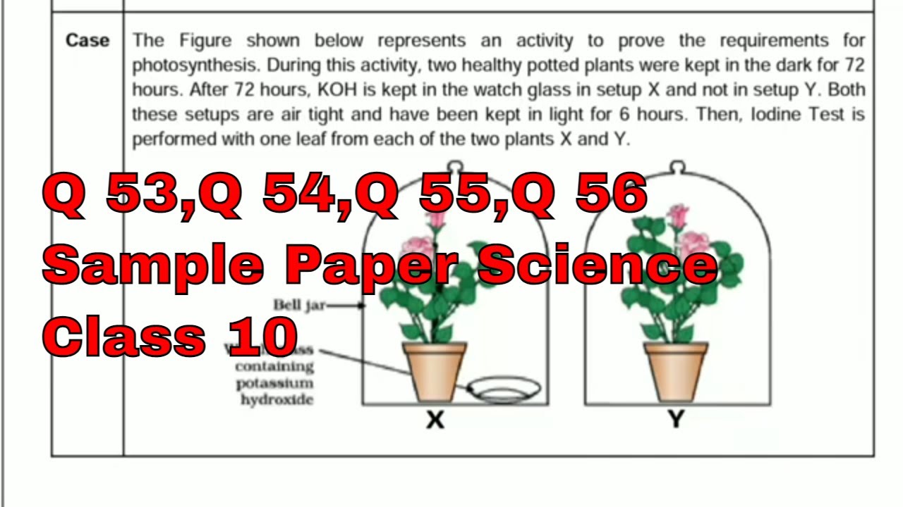 Q53 Q56 Sqp case study questions class 10 science biology The Figure ...