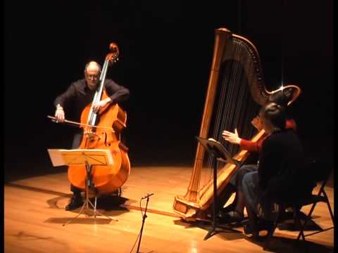 Jean Françaix Duo Baroque double bass and Harp 2 - YouTube