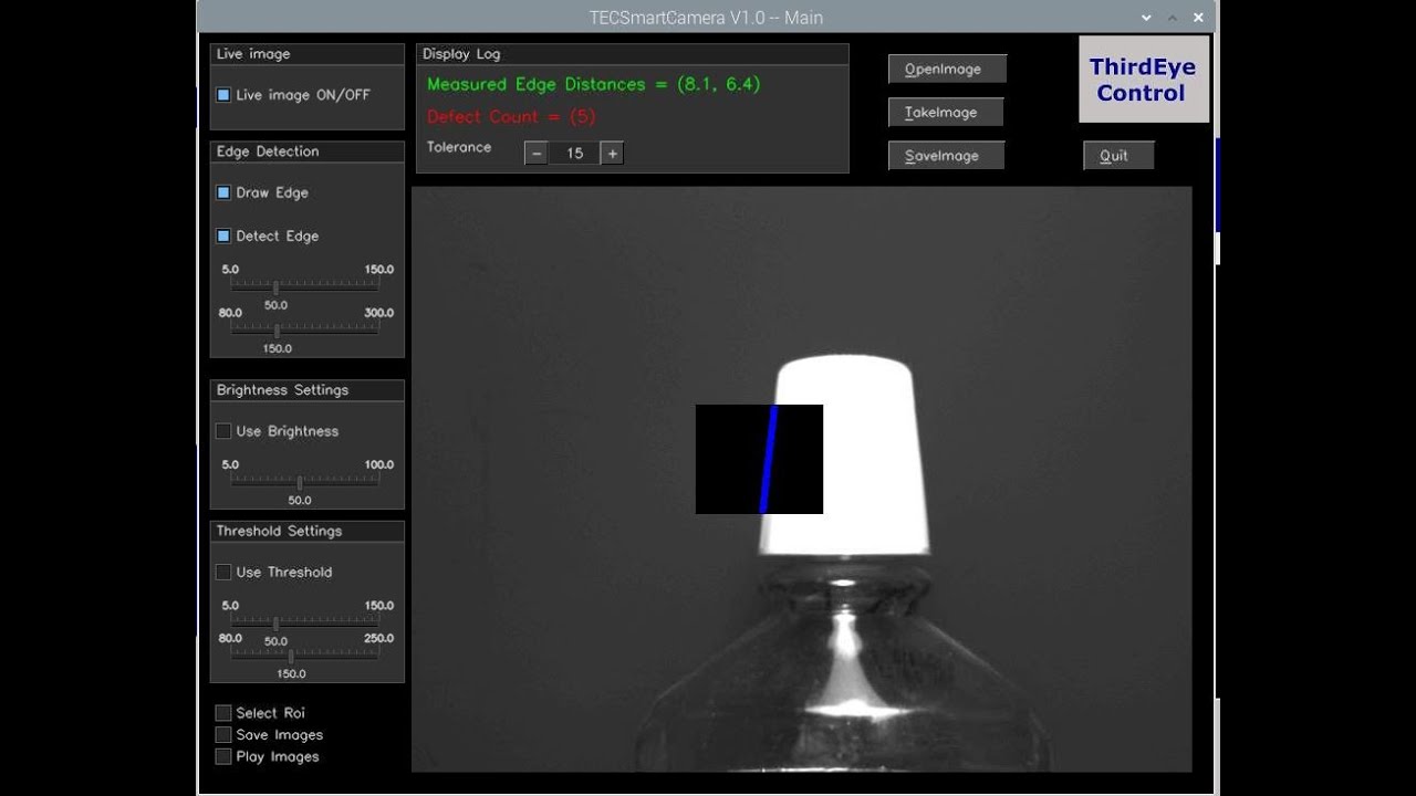 TEC Camera System - Edge Detection - BottleCapAngled - YouTube