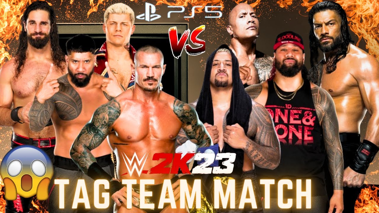 THE BLOOD LINE VS. CODY + ROLLINS +JEY USO + RANDY ORTON TAG TEAM MATCH ...