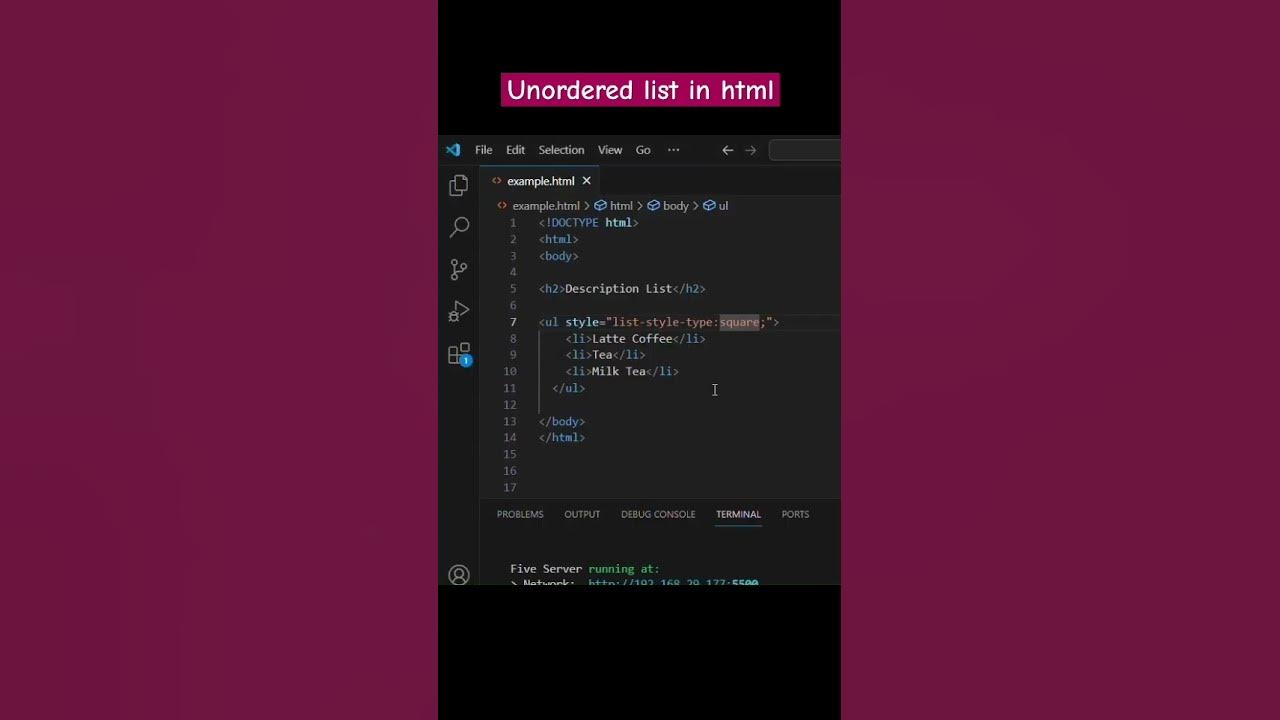Un Ordered List In Html Viral Shortvideo Shortsfeed Subscribe Viralvideo Html Html5